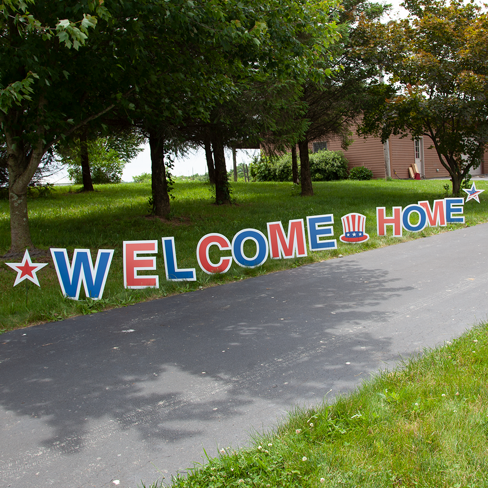 Welcome Home Military Yard Sign Letters | Vispronet