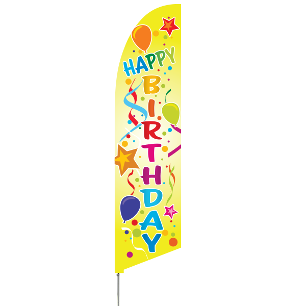 Happy Birthday Feather Flag Kit | Free Shipping | Vispronet