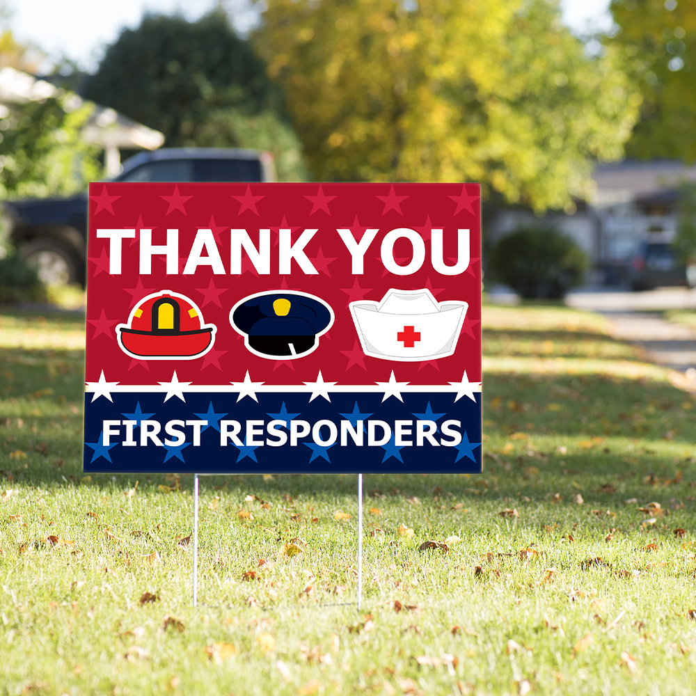 Thank You First Responders Yard Sign | Free Shipping | VPN