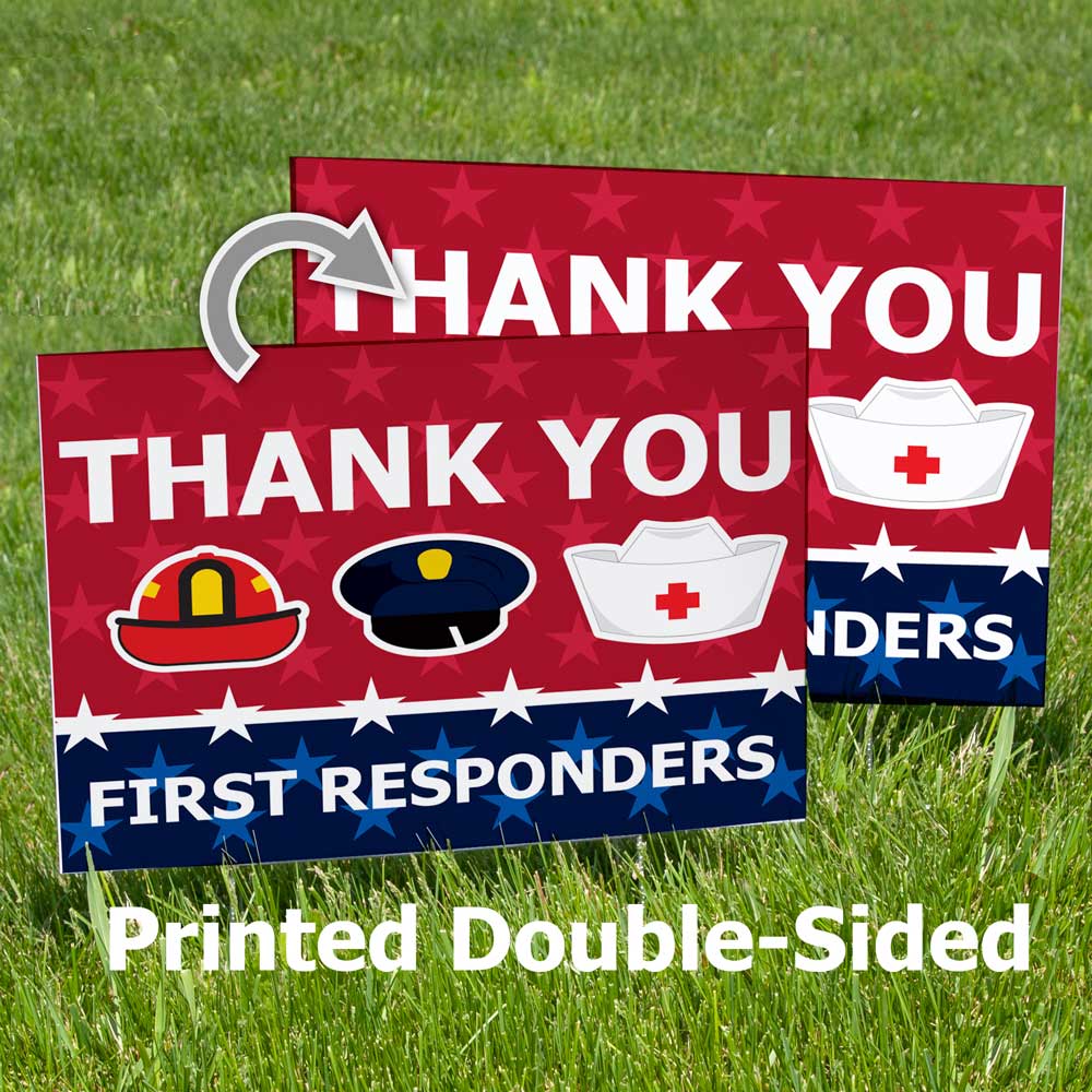 Thank You First Responders Yard Sign | Free Shipping | VPN