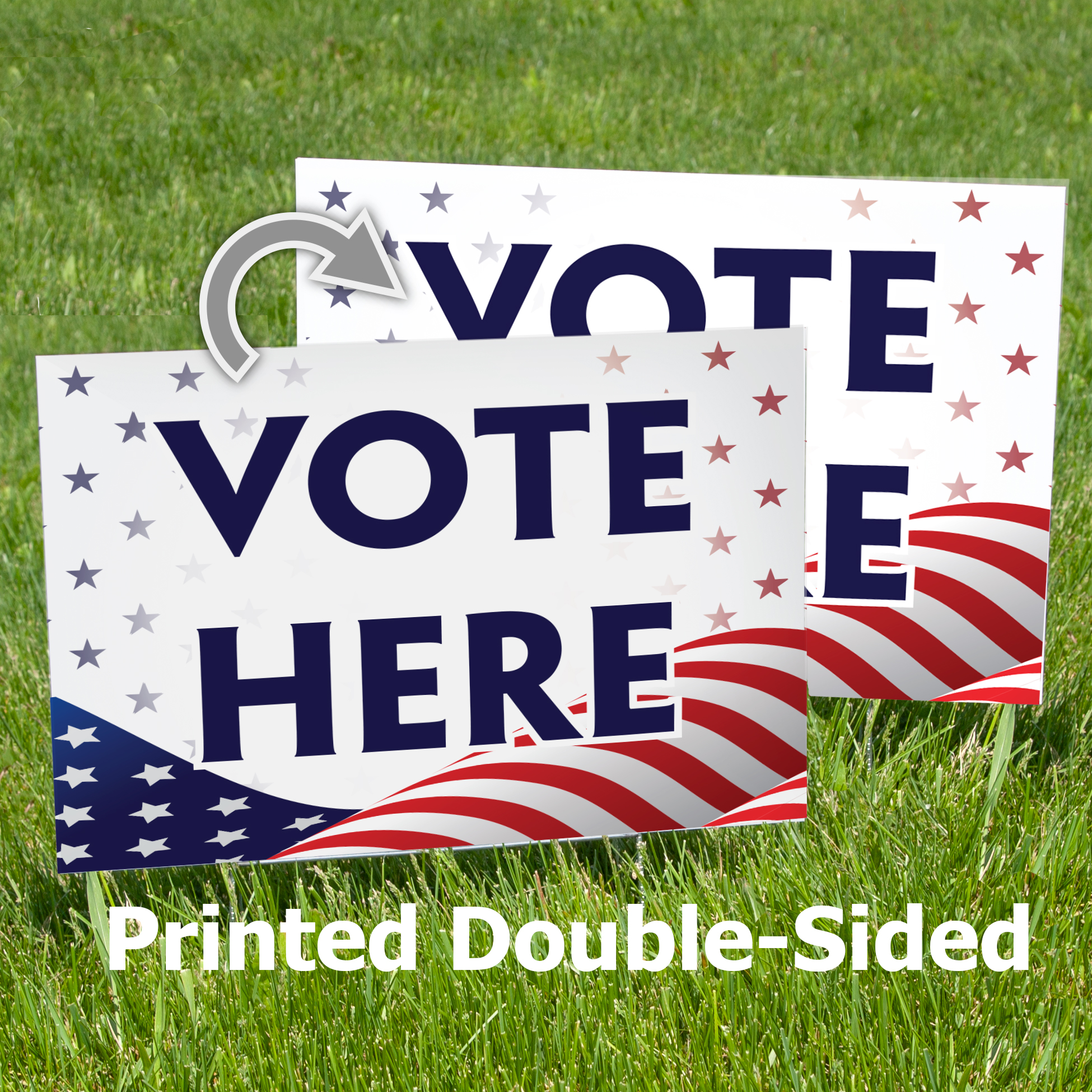 Vote Here Yard Sign | Free Shipping | Vispronet
