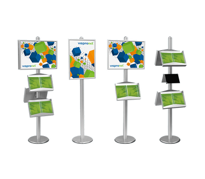 Poster Stand with Brochure & Tablet Holder | Vispronet