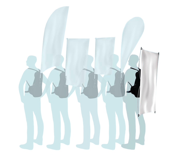 Promotional Backpack Banner for Walking Advertising & Marketing
