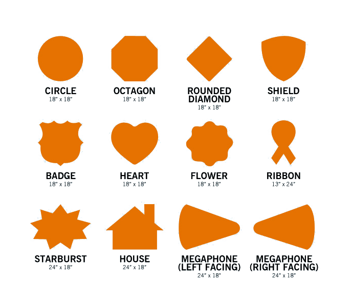 Yard Signs in Stock Shapes Printed on Durable Corrugated Plastic